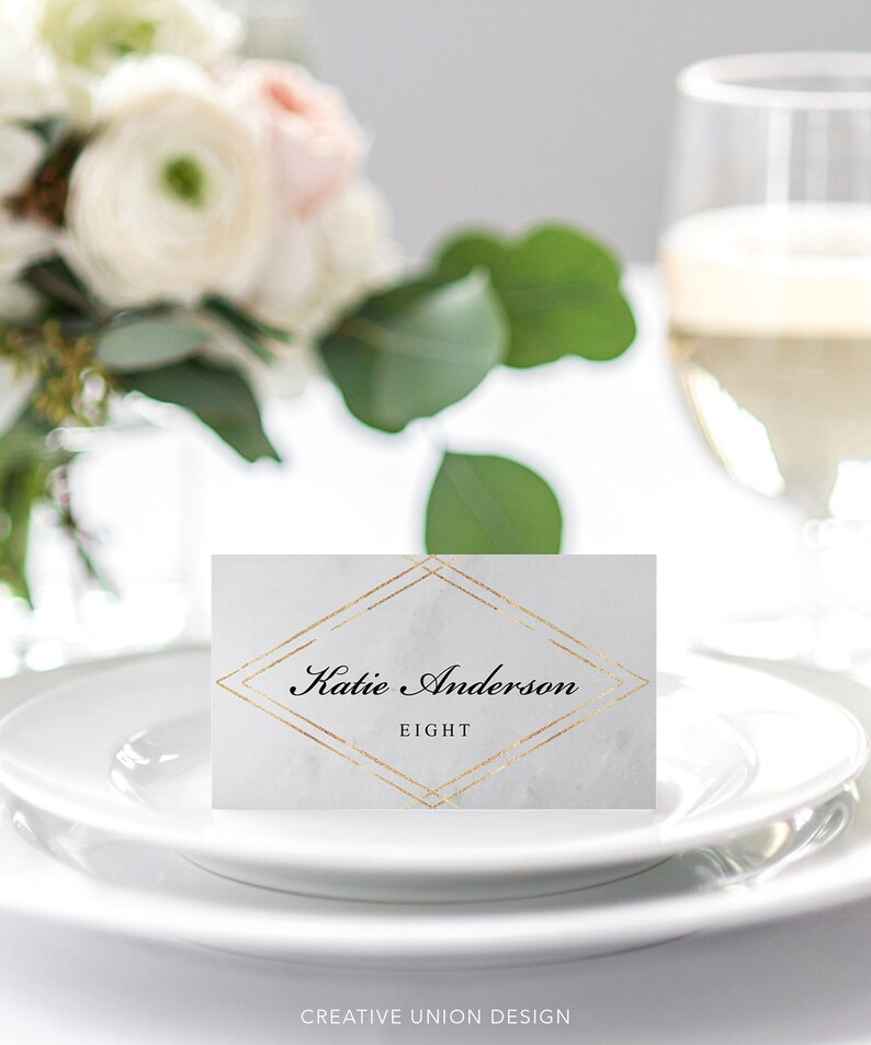 Modern Place Card Printable Template Wedding Place Cards - Etsy