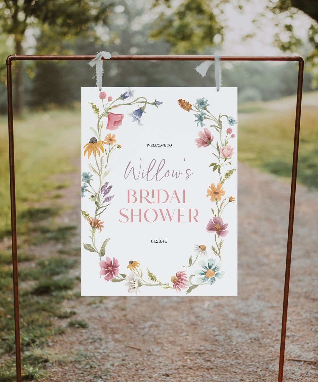 Boho Bridal Shower Welcome Sign Template, Wildflower Welcome Bridal ...