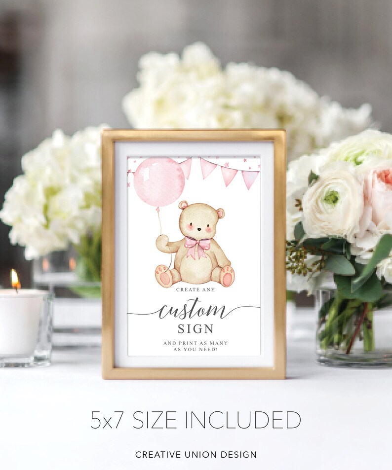 Editable Custom Sign Template Custom Baby Shower Sign Girl - Etsy