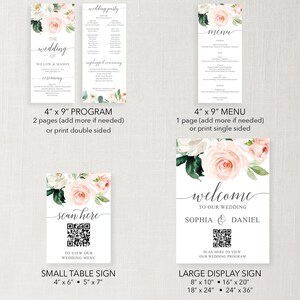 QR Code Wedding Program Template and Scannable Wedding Welcome Sign ...