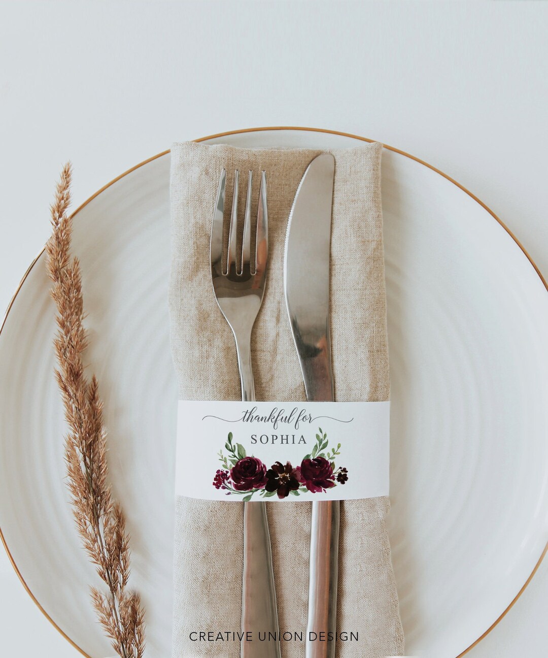 Thanksgiving Napkin Name Cards, Napkin Wraps, Printable Template, Place ...