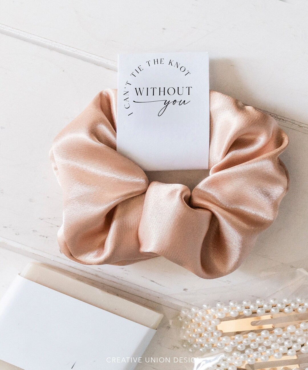 Printable Bridesmaid Scrunchies Tags, Hair Scrunchies, Bridesmaid ...