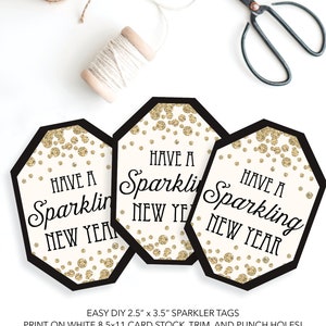 New Years Eve Sparkler Tags - New Year's Eve Decorations - Printable ...