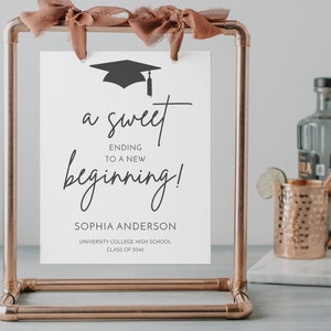 Graduation Table Sign Template Printable Graduation Party Sign Dessert ...