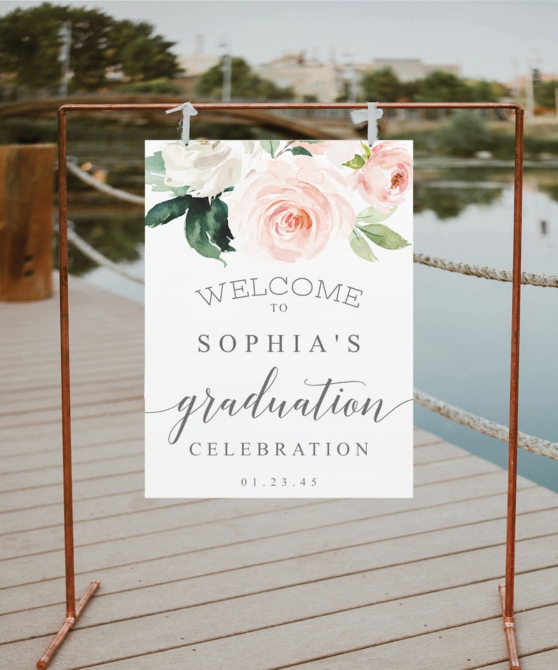 Editable Graduation Party Welcome Sign Welcome Grad Party - Etsy