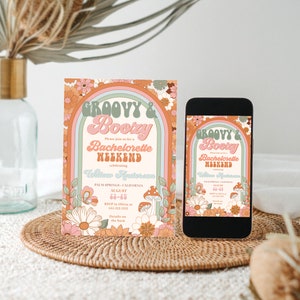 Groovy & Boozy Bachelorette Weekend Invitation and Itinerary Groovy ...
