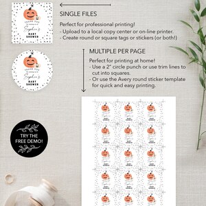 Little Boo Round Favor Stickers or Tags Favors Printable - Etsy