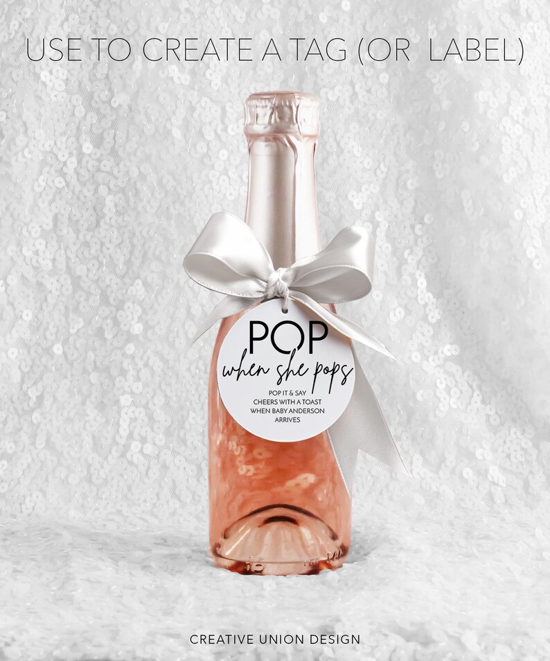 Pop It When She Pops Personalized Baby Shower Favor, Mini Champagne ...