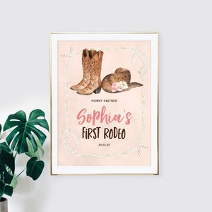 First Rodeo Editable First Birthday Welcome Sign Template - Etsy