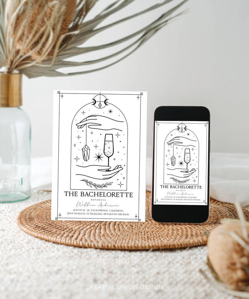 Mystical Tarot Card Bachelorette Party Invitation and Itinerary ...