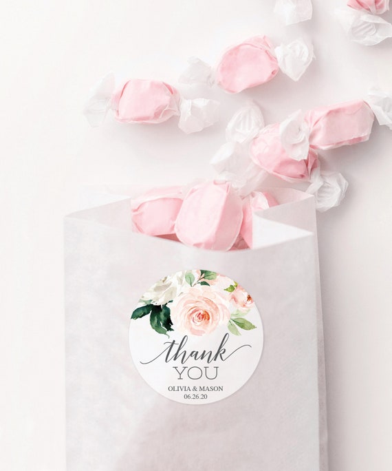 Wedding Favor Stickers - Printable Thank You Stickers - Bridal Shower ...