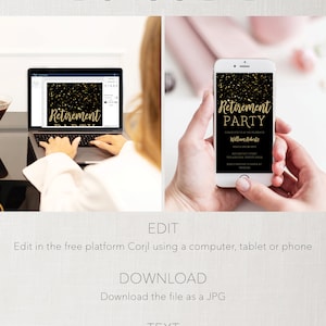Digital Retirement Party Invitation Template, Text Message Invite ...