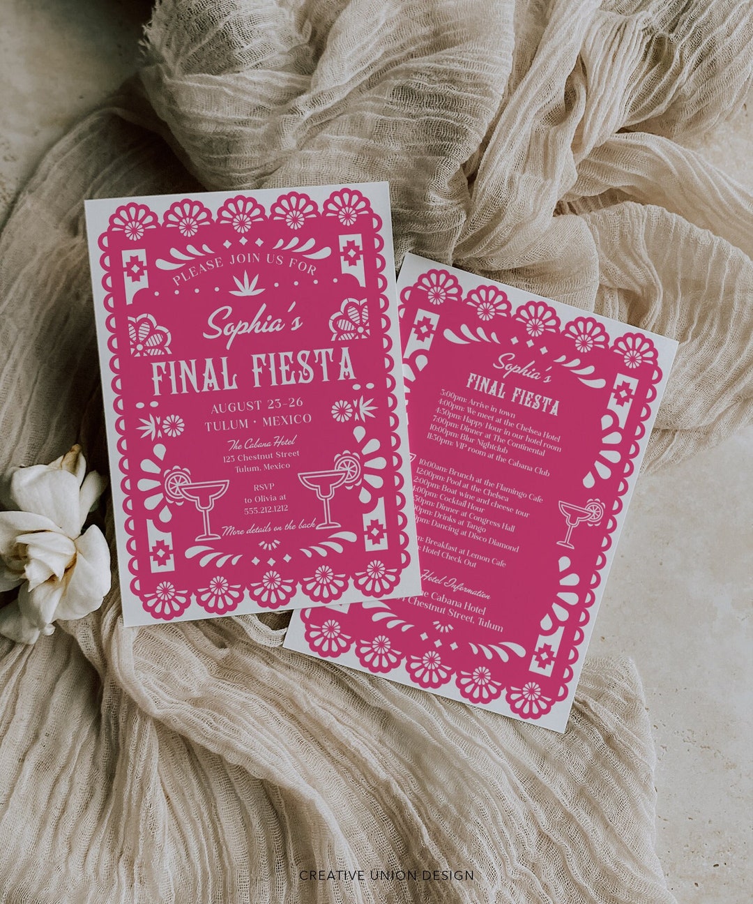 Final Fiesta Bachelorette Party Invitation and Itinerary Template ...