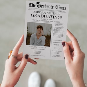Class of 2026 Graduate Printable Newspaper Keepsake Template ...