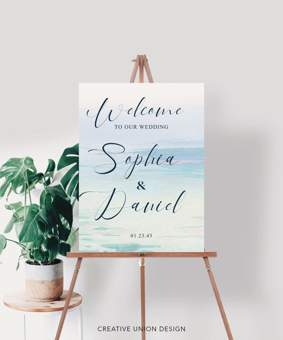 Beach Wedding Welcome Sign Template, Welcome Wedding, Destination ...