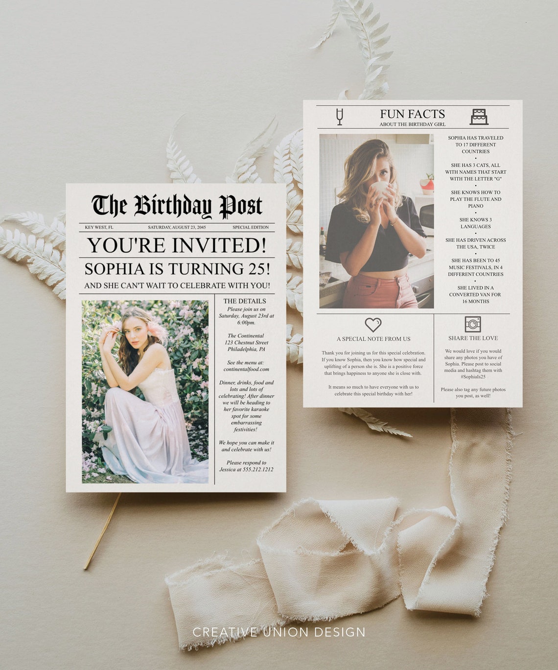 Newspaper Birthday Party Invitation Template Birthday Invite - Etsy