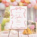 Pink Bow Baby Shower Welcome Sign Template, Hand Drawn Welcome Baby ...
