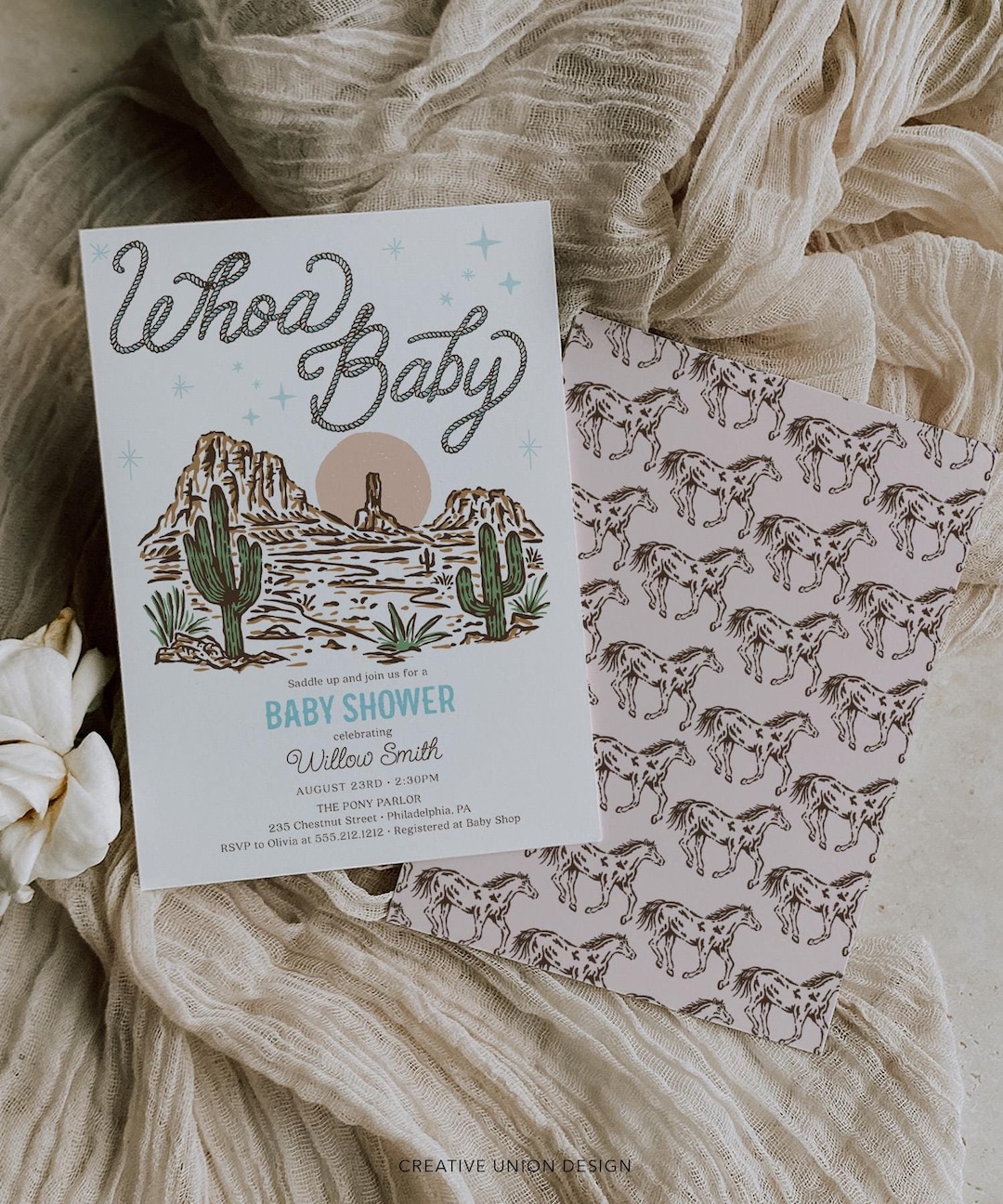 Western Cowboy Baby Shower Invite Template, Boy Baby Shower Invitation ...