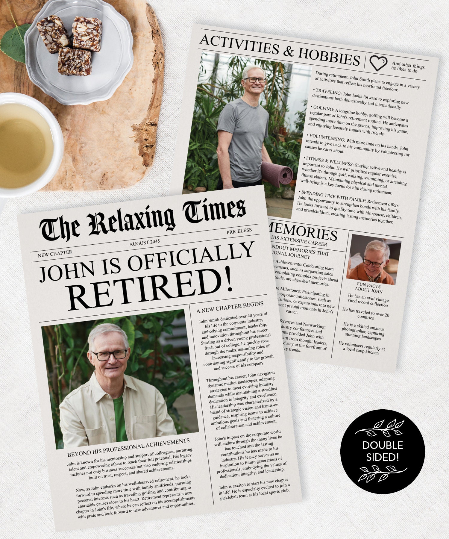 Editable Retirement Newspaper Template, Printable Newspaper, Retirement ...