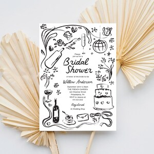 Hand Drawn Bridal Shower Invitation Template, Bridal Shower, Wedding ...
