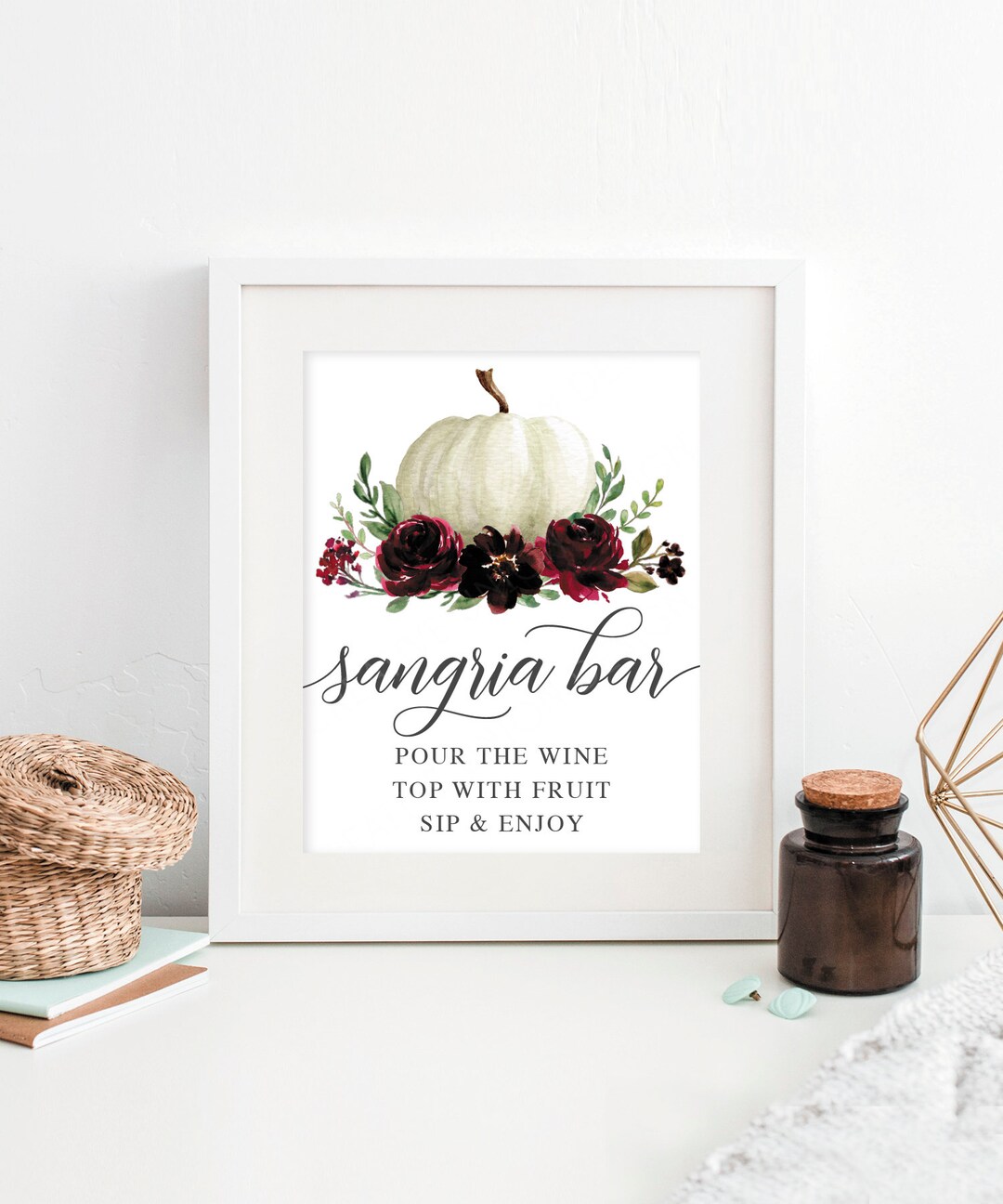 Sangria Bar Sign 8x10 Printable Wedding Sign Bridal Shower - Etsy