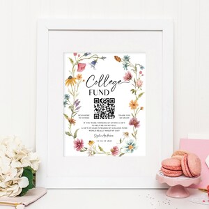 College Fund QR Code Sign Template, QR Code College Fund Insert Card ...