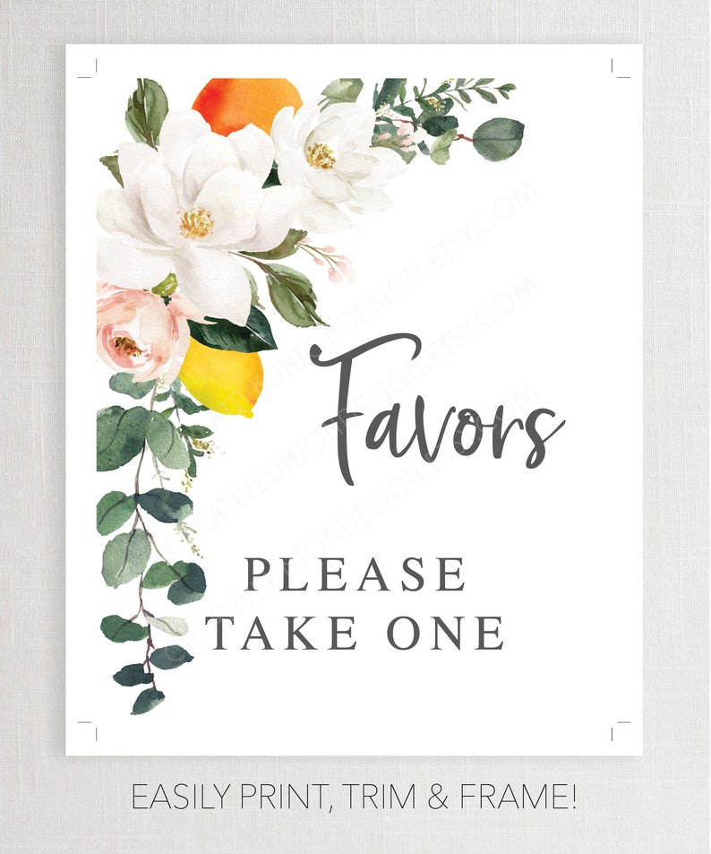 Vintage Favors Sign Please Take One 8x10 Printable Favors | Etsy