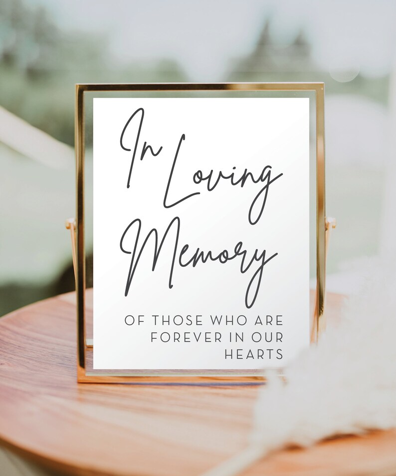 In Loving Memory Table Sign File 8x10 Printable Sign | Etsy
