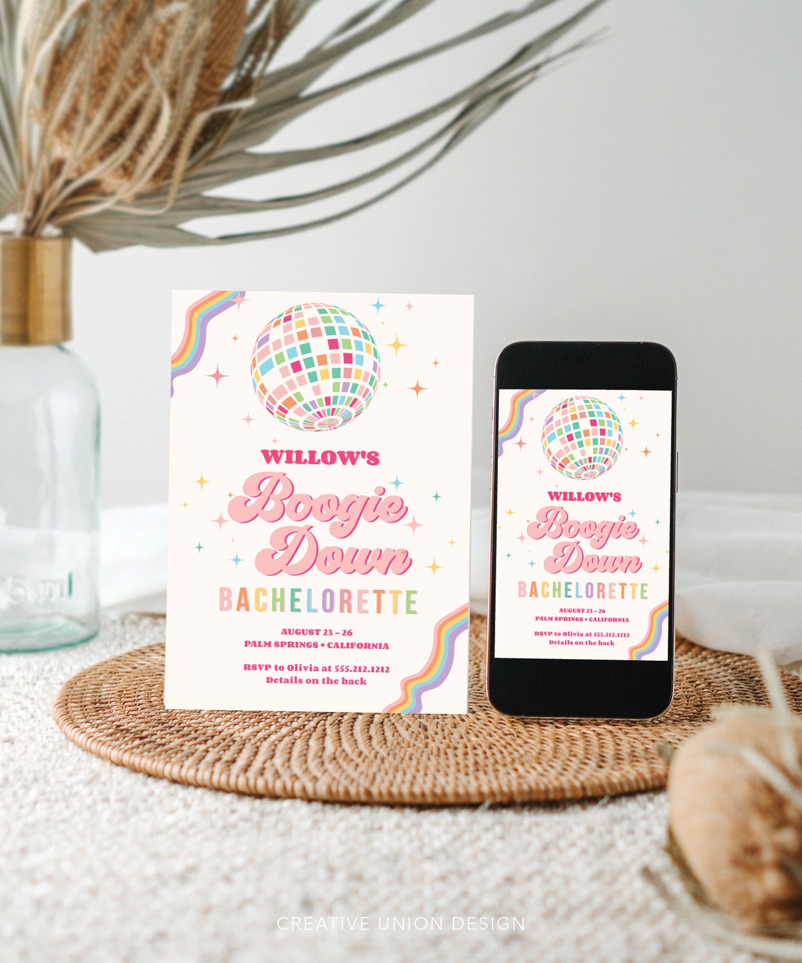 Boogie Down Bachelorette Party Invitation and Itinerary - Etsy