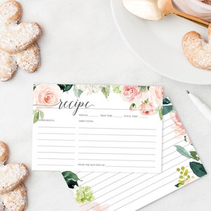 Recipe Card and Request Card - Printable Recipe Card - Bridal Shower ...