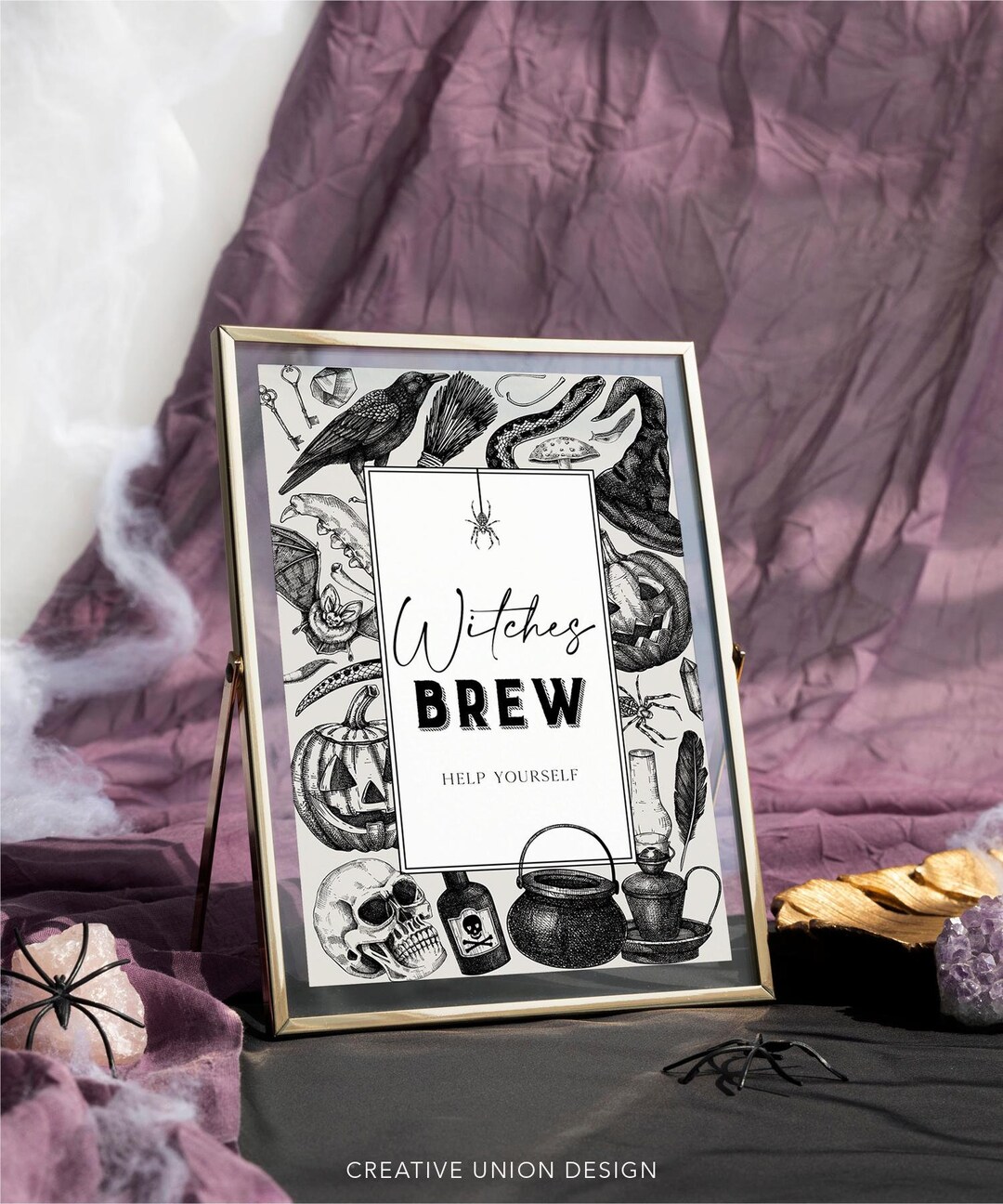 Printable Halloween Party Signs, Witches Brew, Halloween Decor ...