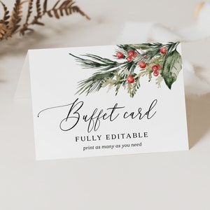 Buffet Food Signs Template, Food Labels, Tented Cards, Food Stations ...