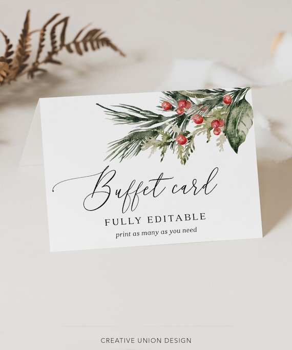 Buffet Food Signs Template, Food Labels, Tented Cards, Food Stations ...