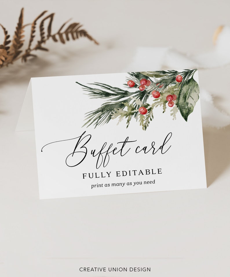 Buffet Food Signs Template, Food Labels, Tented Cards, Food Stations ...