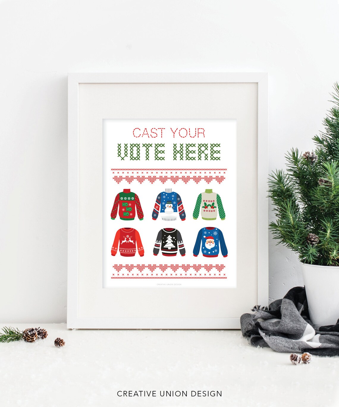 Ugly Sweater Voting Card Template, Ugly Sweater Voting Cards, Ugly ...