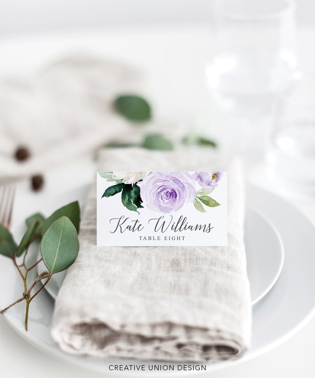 Floral Place Card Printable Template, Place Cards, Escort Cards ...