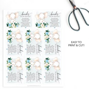 Blue Elephant Book Request Baby Shower Book Request - Etsy