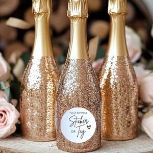 Editable Champagne Tags Template, Favor Tags, Favor Stickers, Favors ...