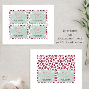 Berry First Birthday Buffet Card Template, Food Label, Berry Sweet ...