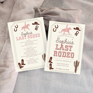 Last Rodeo Bachelorette Party Invitation Template, Bachelorette Party ...
