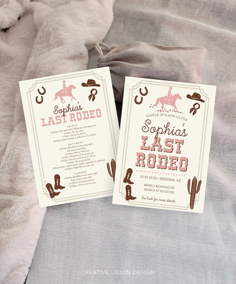 Last Rodeo Bachelorette Party Invitation Template, Bachelorette Party ...
