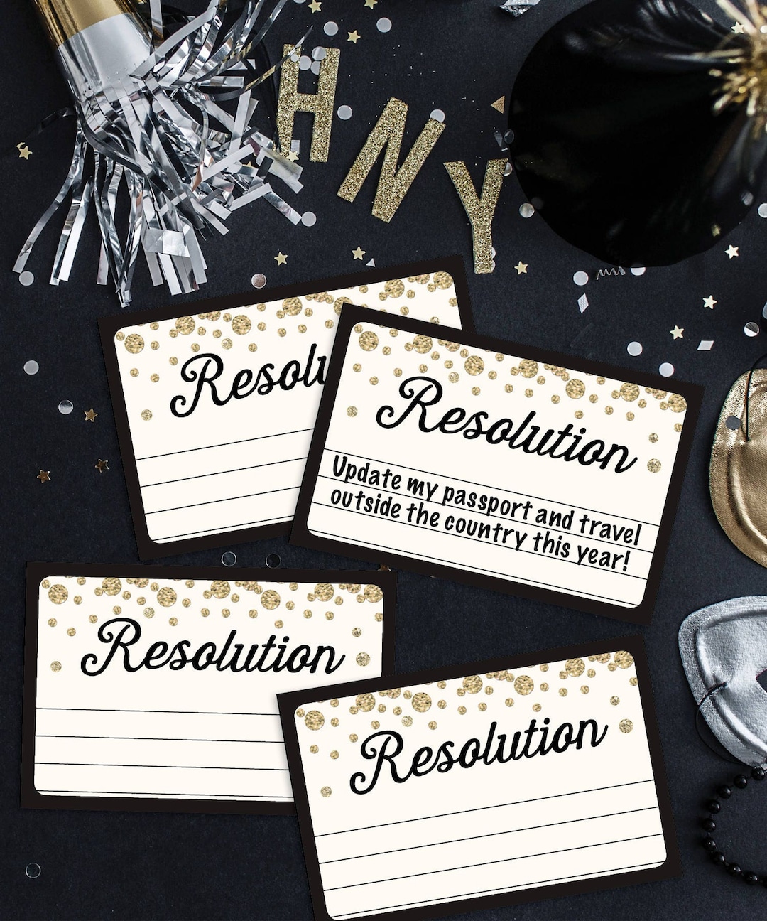 New Years Eve Party Games, 2024 Resolutions Cards, Printable Resolution ...