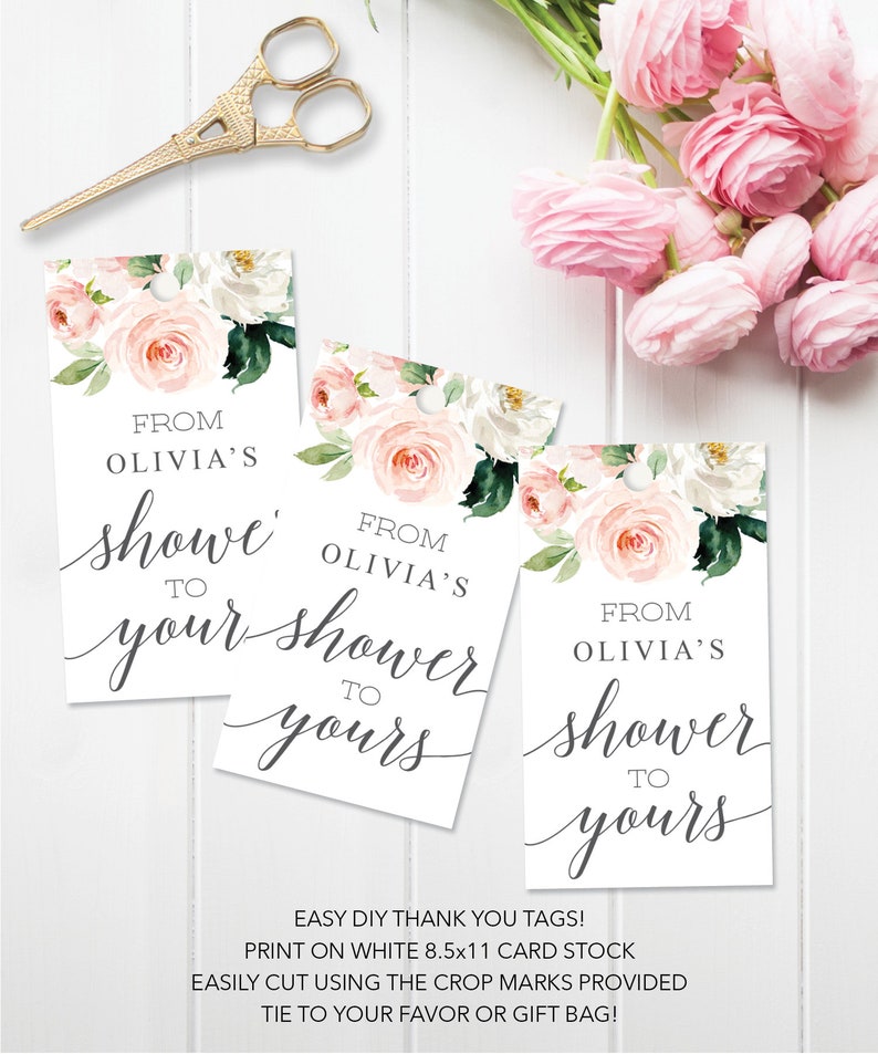 From Her Shower to Yours, Favor Tags, Printable Favor Tags, Bridal ...