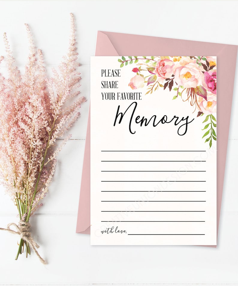 Share a Memory Card Favorite Memory Memorial Card - Etsy