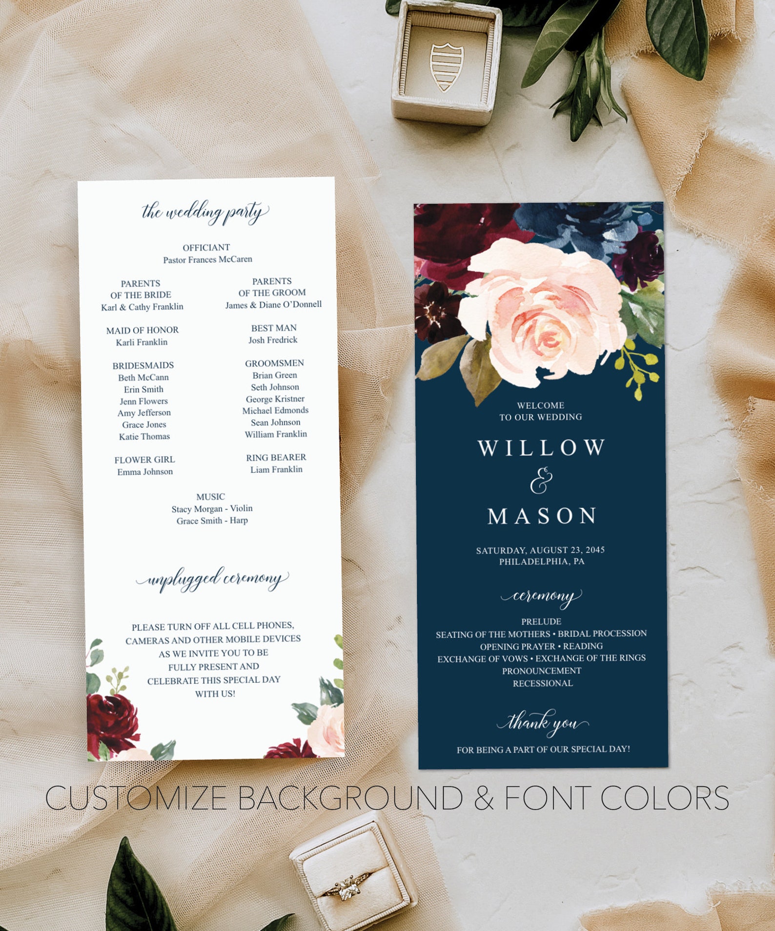 Wedding Program Template Rustic Programs for Wedding Wedding | Etsy