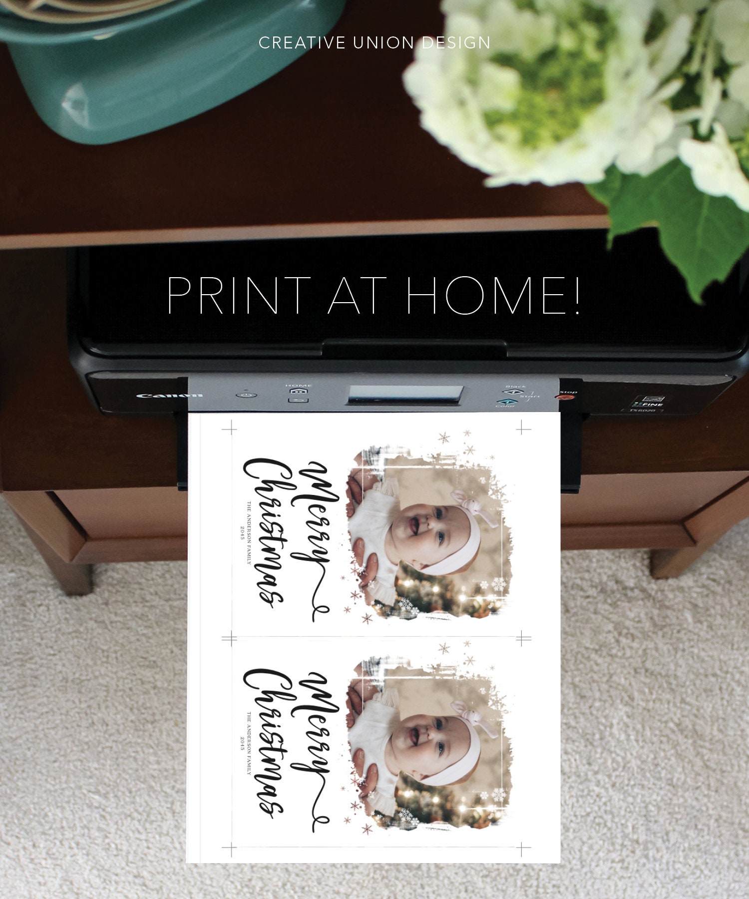 2023 Photo Holiday Card Template, Printable Christmas Card With Photo ...