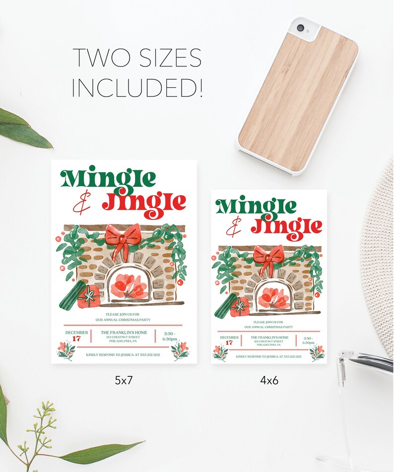 Jingle & Mingle Holiday Party Invitation Template Christmas - Etsy