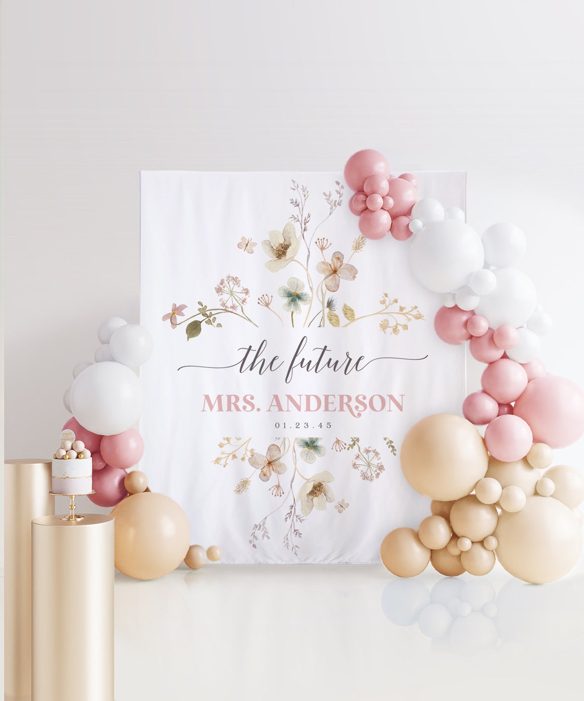 Bridal Shower Backdrop Template Bridal Shower Decorations - Etsy