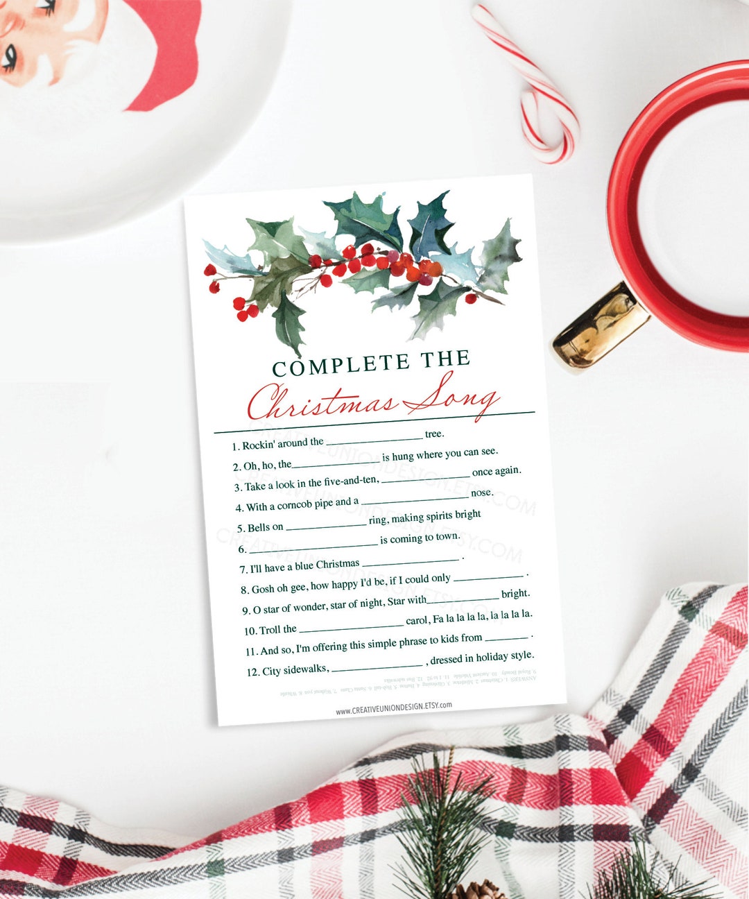 Christmas Game - Complete the Christmas Song - Printable Christmas ...