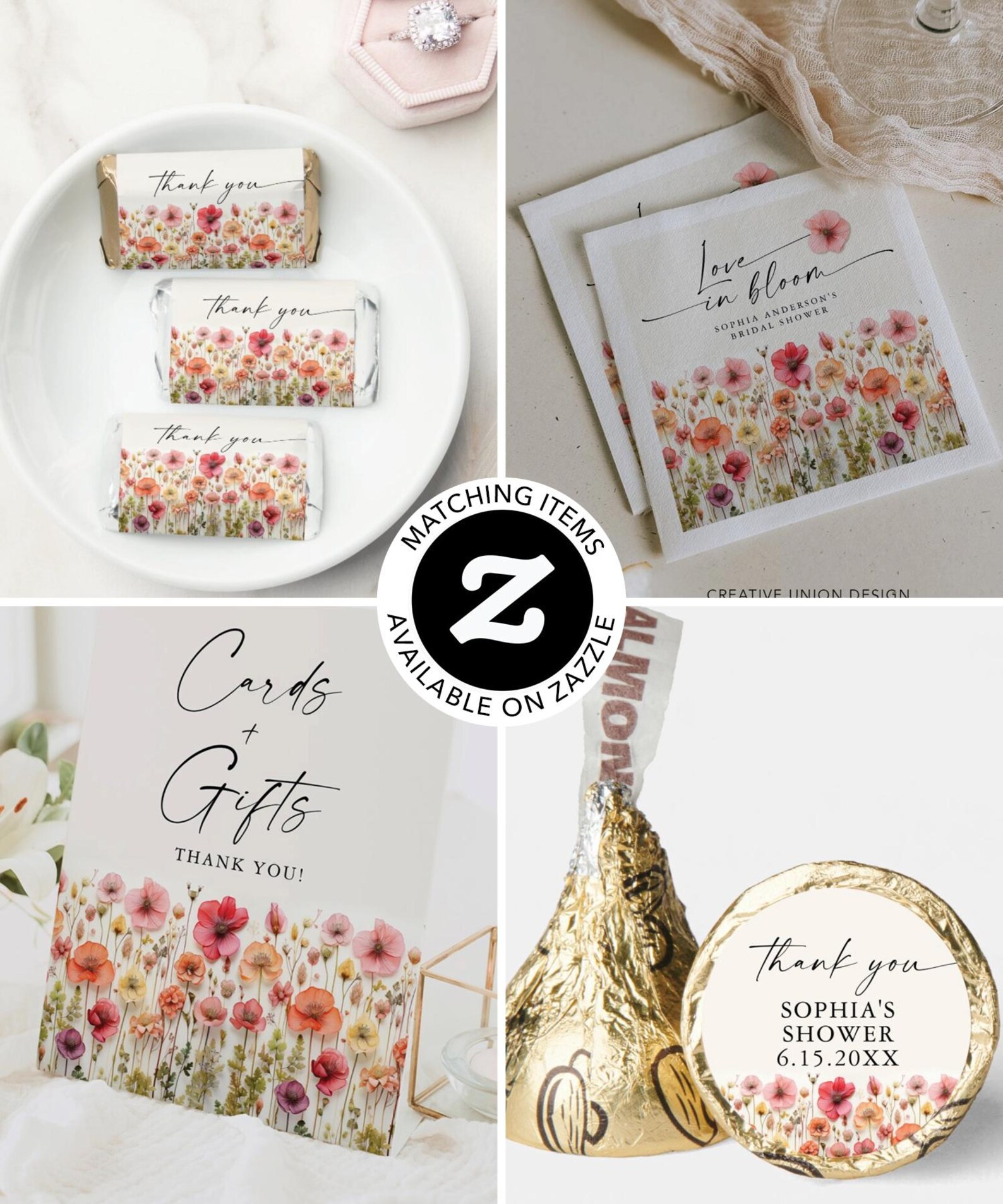 Wildflower Thank You Stickers Template, Favor Tags, Wedding Printable ...